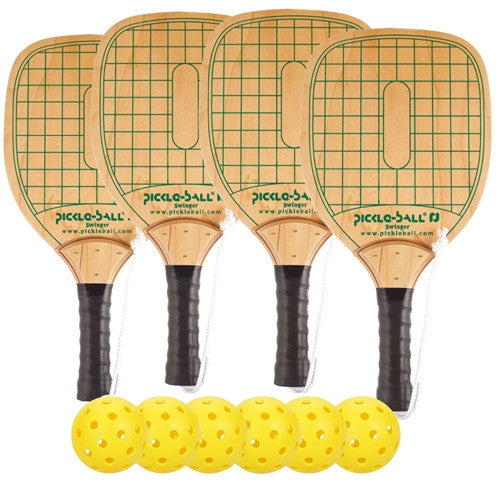 Swinger Wood Paddle Deluxe Bundle - 4 Paddles/6 Balls — FROGSHOP